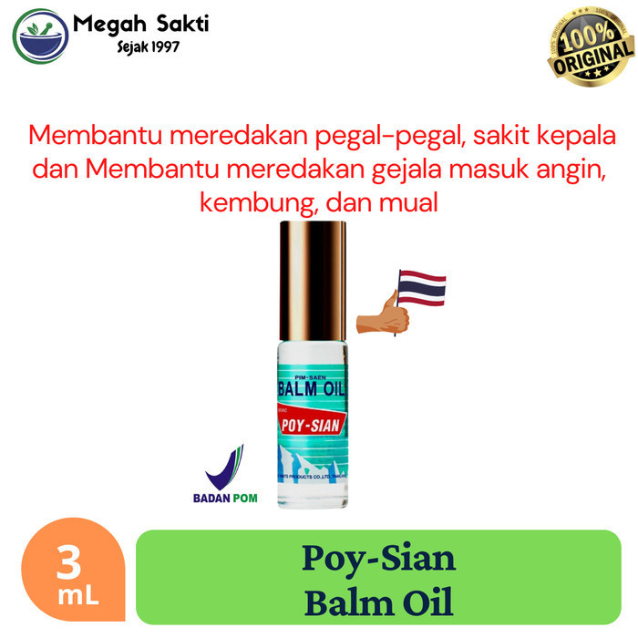 Jual Megah Sakti - Minyak Angin Asli Thailand Poy Sian Balm Oil Roll On ...