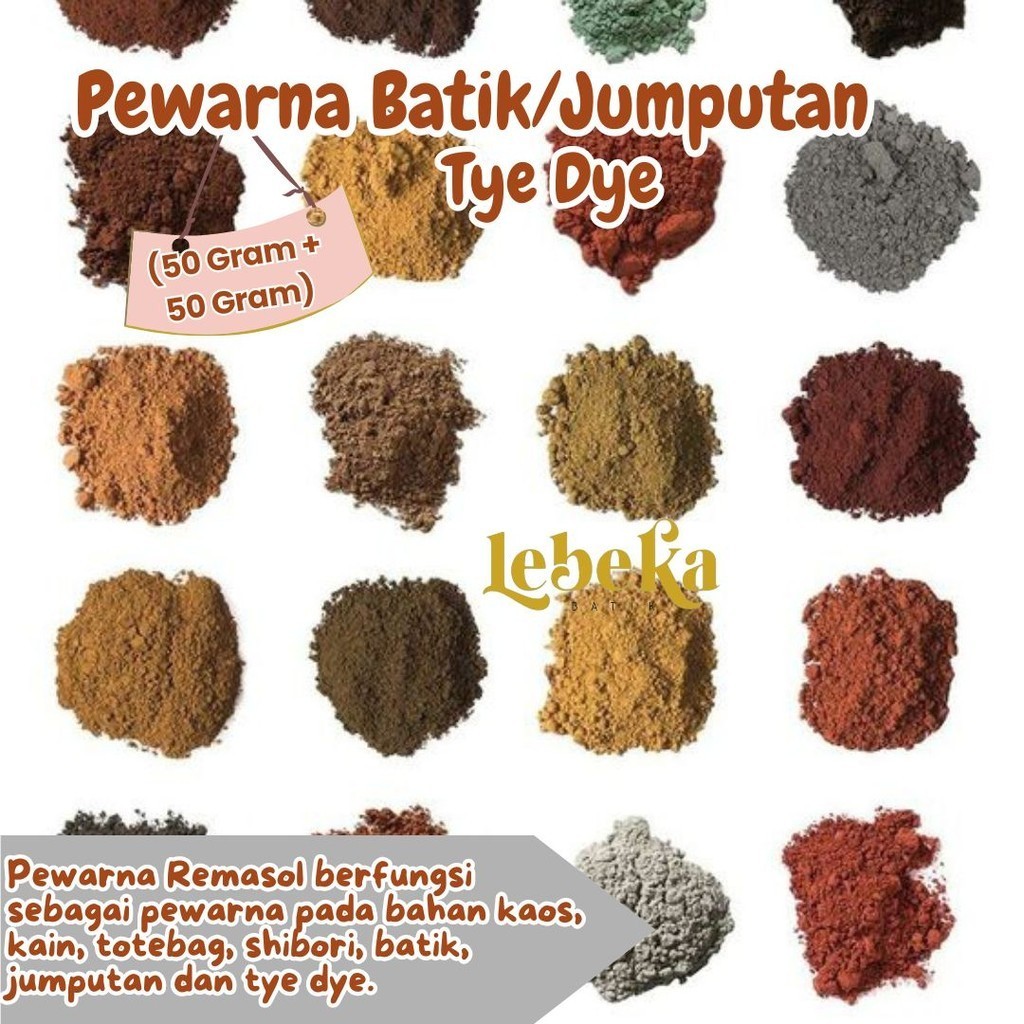 Jual 100gr PEWARNA BATIK/ JUMPUTAN/TIE DYE (50GR+50GR)PEWARNA REMASOL ...