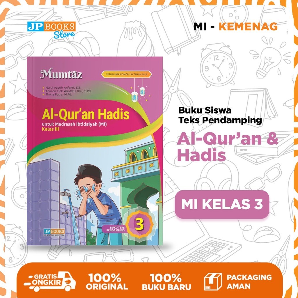 Jual JP Books – Buku Siswa Sekolah Islam MI Kemenag Al-Qur'an dan Hadis SD/MI Kelas 3 - K13 ...