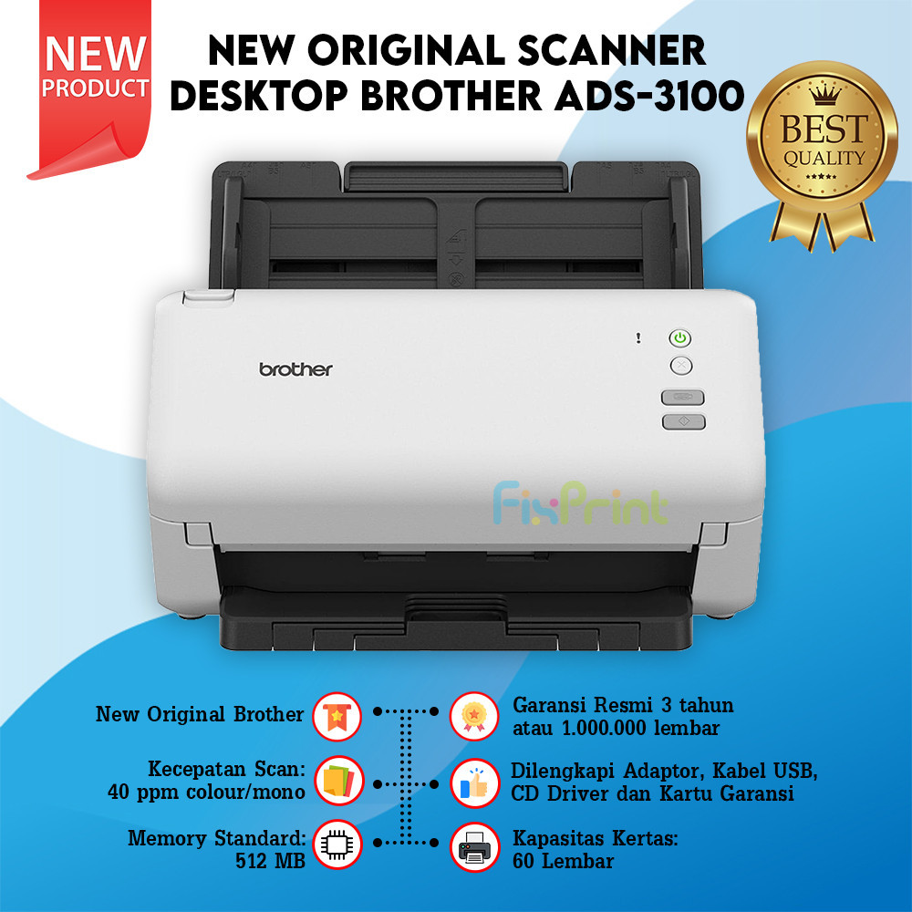 Jual Brother Scanner ADS 3100 Scanner High Speed Dekstop Ads-3100 Scan ...