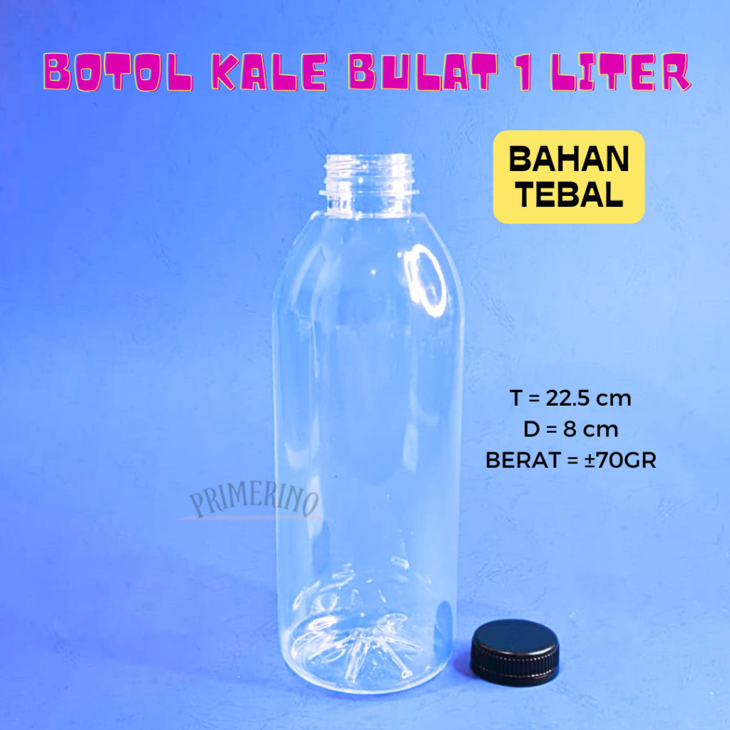 Jual [RP] BOTOL KALE 1000 ML BULAT TEBAL / BOTOL ALMOND 1 LITER 1 L ...