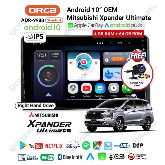 Jual Head Unit Android 10″ inch XPANDER CROSS / ULTIMATE 2022 ORCA ...