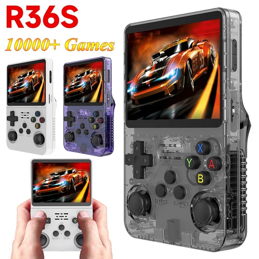 Jual R36S Retro Handheld Video Game Console Portable Pocket Video Player 64GB Games Linux System ...