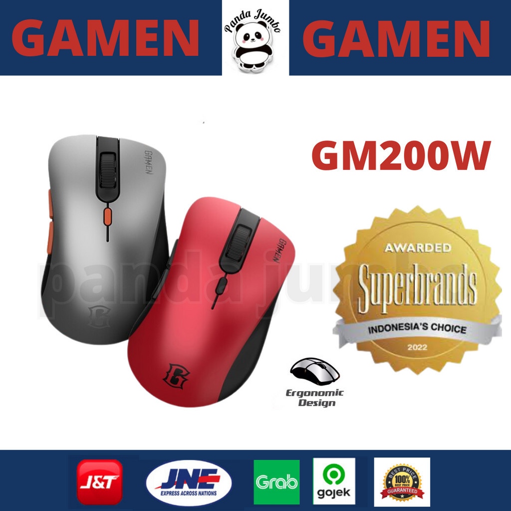 Jual GAMEN GM200W Wireless Gaming Mouse 2.4GHz Ergonomic Design Silent ...