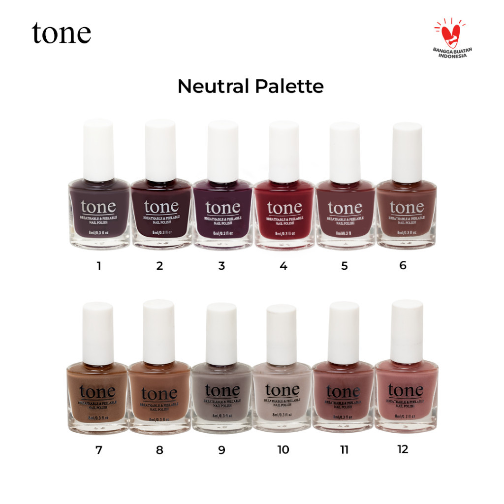 Jual GLAM - TONE Neutral Palette Series Breathable and Peelable Nail ...