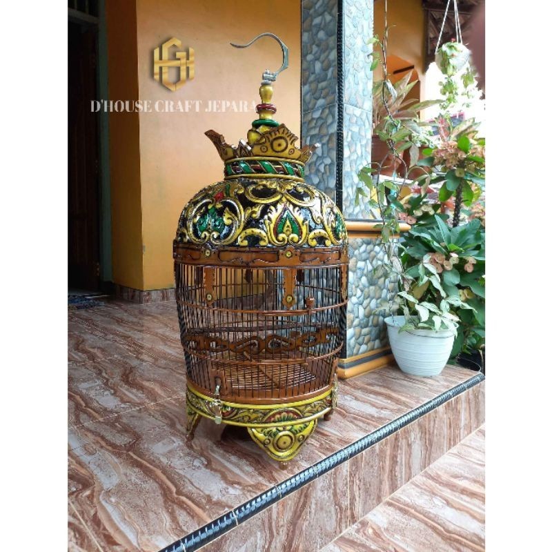 Jual Sangkar Burung Perkutut Ukiran Classik Kayu Jati | Shopee Indonesia