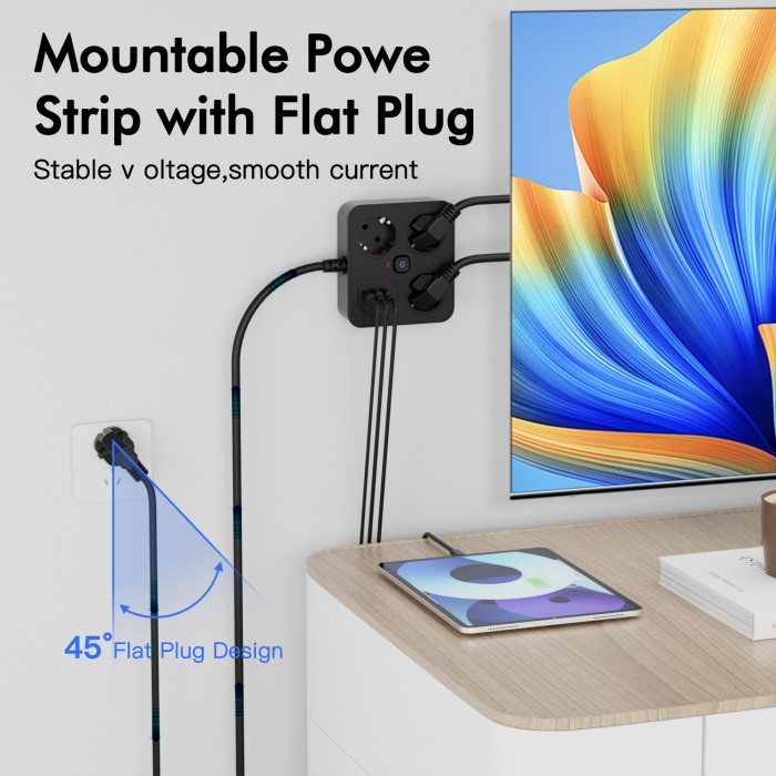 Jual Stop Kontak 3 Lubang USB Type C EU Plug 10A 250V 3250W - Hitam | Shopee Indonesia