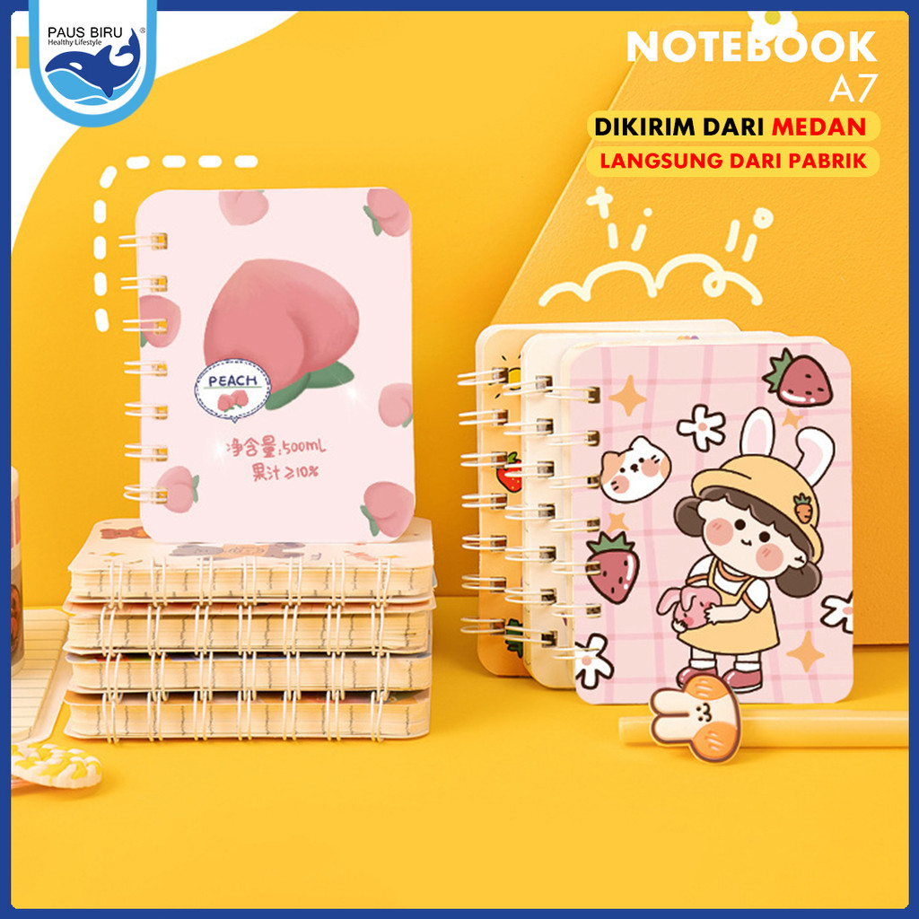 Jual Paus Biru - Scrapbook Notebook Mini A7 Isi 4PCS Buku Kecil Catatan ...