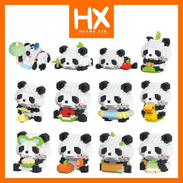 Jual HX Mini Brick Panda Building Block Toys Puzzle Mainan Anak Balok ...