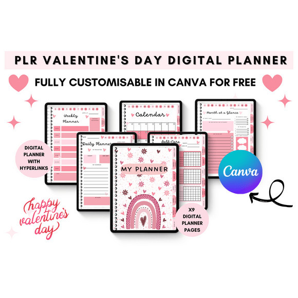 Jual Digital Planner Valentine's Day Edition - Canva Editable | Shopee ...