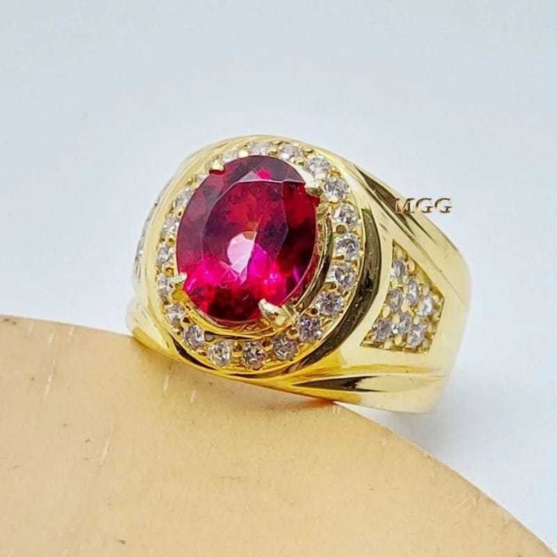 Jual Cincin Batu Merah Siam Bangkok Full Cuting Mewah | Shopee Indonesia