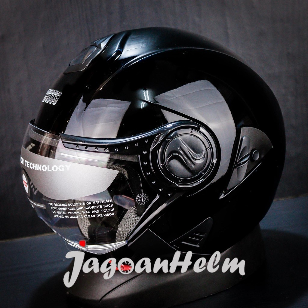 Jual STUDDS HELM DOWNTOWN OF SOLID | BLACK GLOSY | DOUBLE VISOR ...