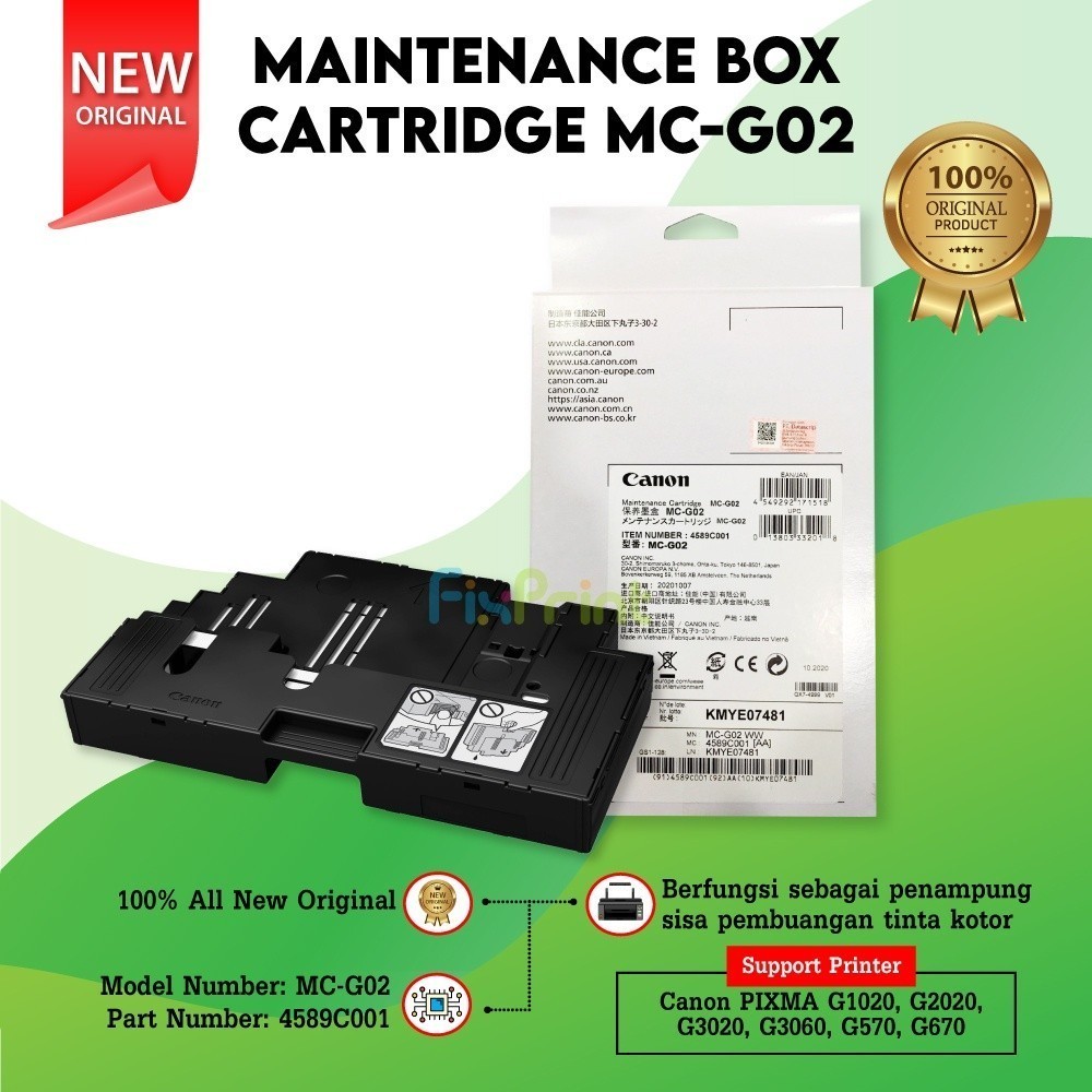 Jual Maintenance Compatible Cartridge MC-G02, Waste Ink Printer Canon ...