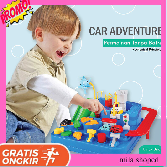 Jual Mainan Anak Car Adventure Brain Game Parking Lot Lego Track Big ...