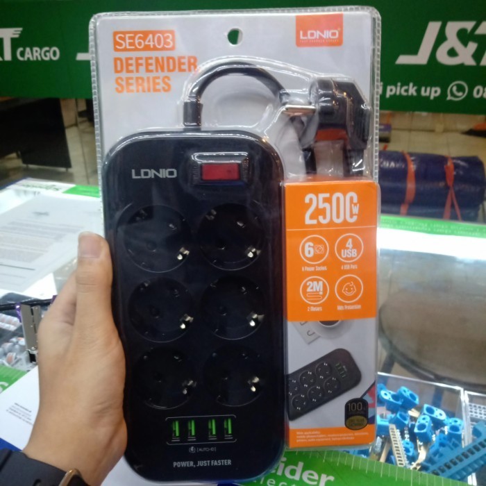 Jual Stop Kontak + USB LDNIO SE6403 (6stop kontak + 4USB 5V 3.4a) -SVN12 | Shopee Indonesia