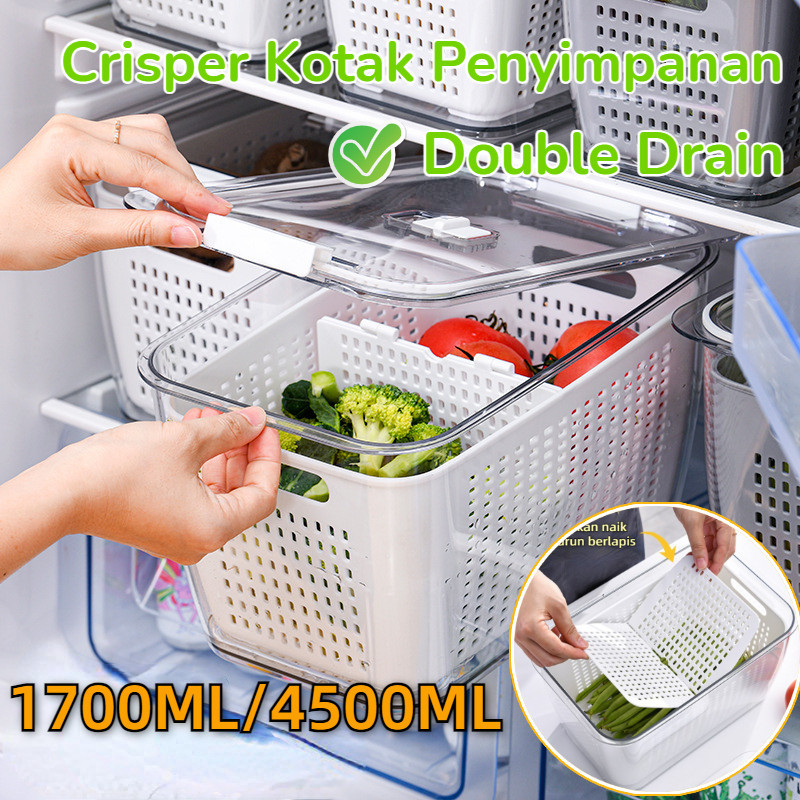 Jual 4500ML Keranjang Peniris Multifungsi Double Drain Transparan ...