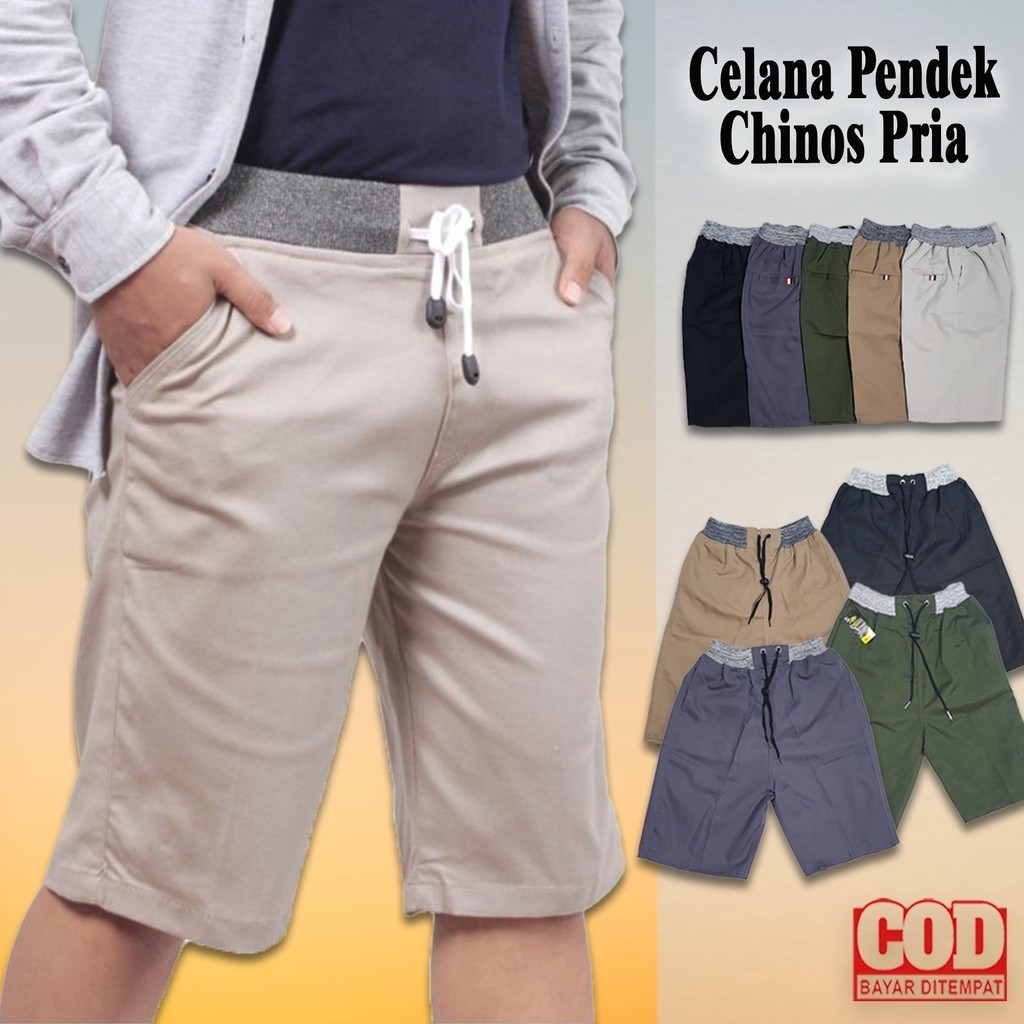Jual CELANA CHINO CHINOS PENDEK PRIA COWO CARGO LAKI LAKI JEANS WARNA ...