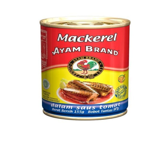 Jual AYAM BRAND Mackerel Saus Tomat Makanan Kaleng [155 g] | Shopee ...