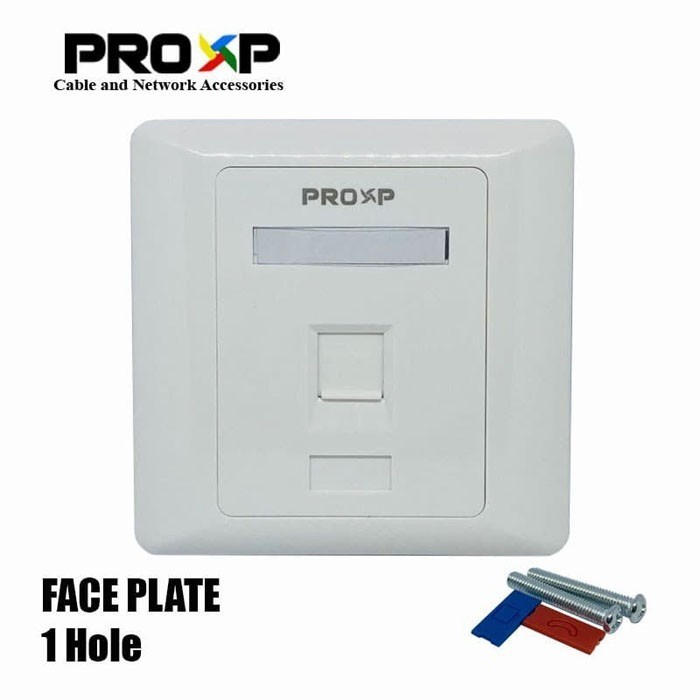 Jual ProXP Faceplate 1 Port Face Panel 1 Hole Support Rj45 RJ11 FP101 ...