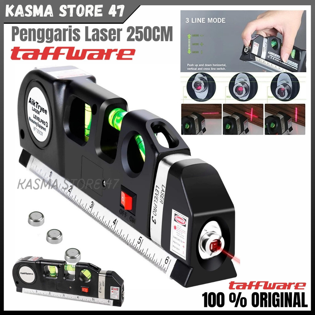 Jual Penggaris laser vertical horizontal waterpass taffware dengan ...