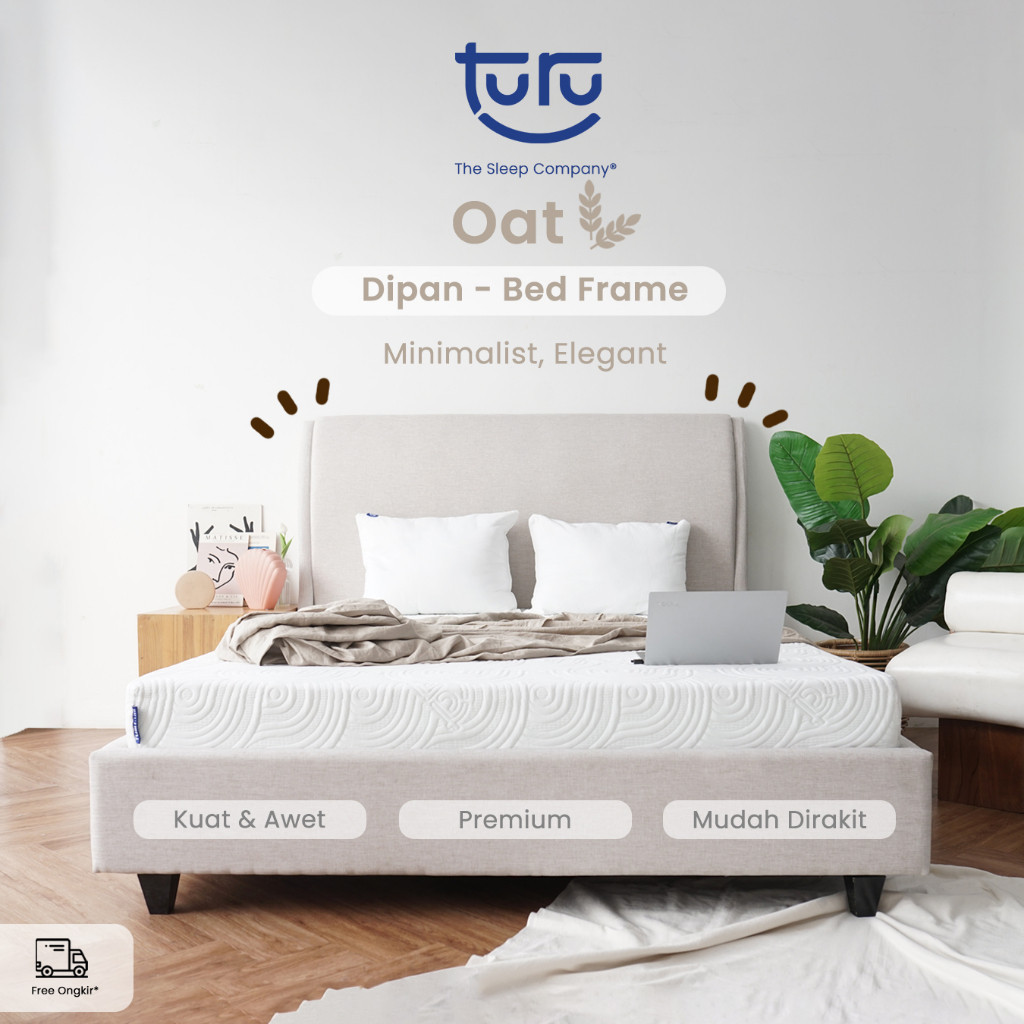Jual TURU Dipan / Tempat Tidur / Bed Frame varian Oat - Knockdown | Shopee Indonesia