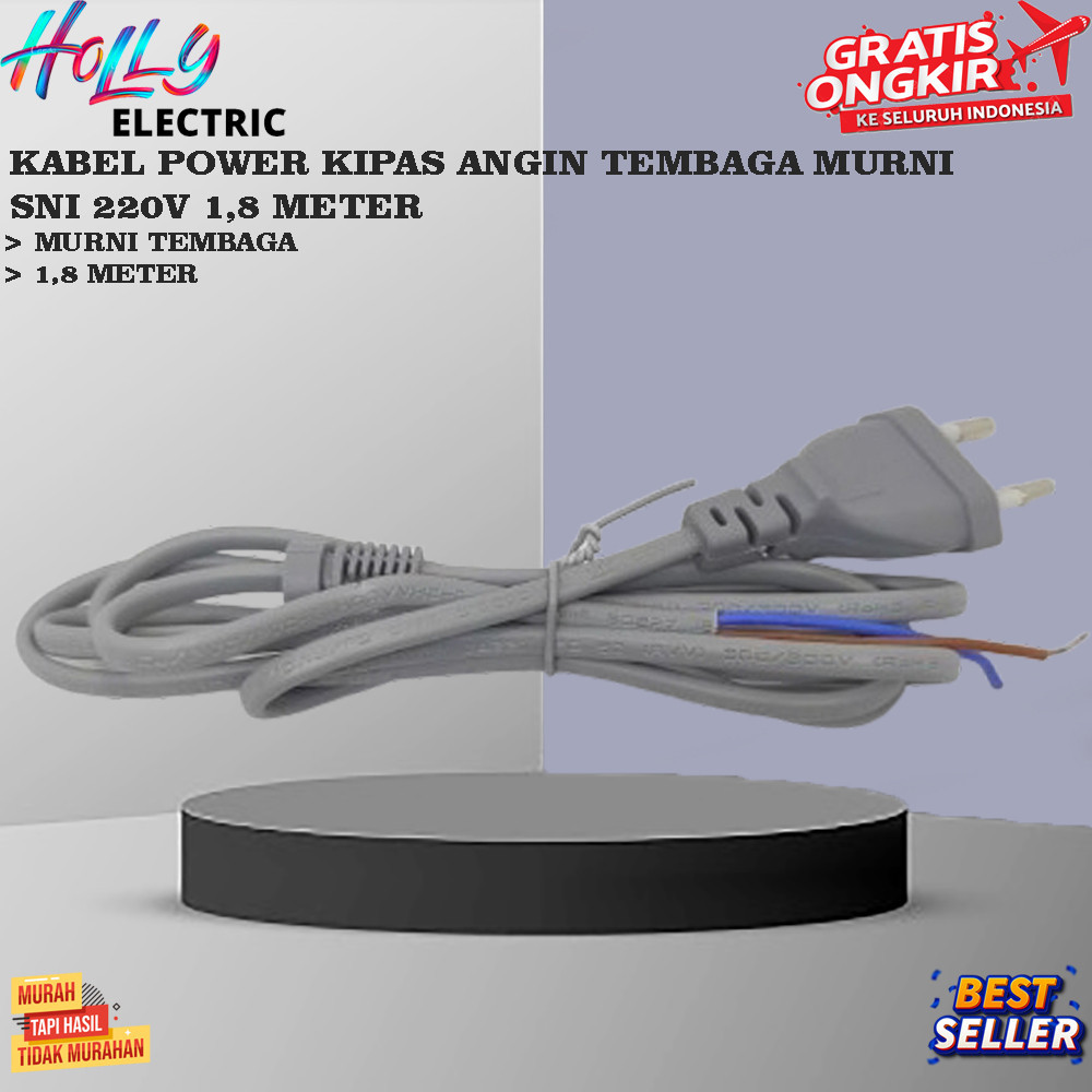 Jual KABEL POWER KIPAS ANGIN SNI 220V 1,5 METER HOLLY | Shopee Indonesia