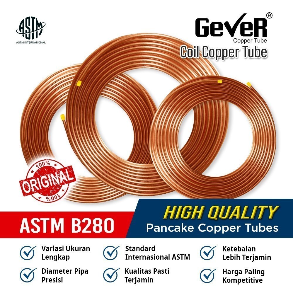 Jual PIPA TEMBAGA ROLL 1/4 3/8 1/2 5/8 3/4 ASTM B280, panjang 15 METER ...