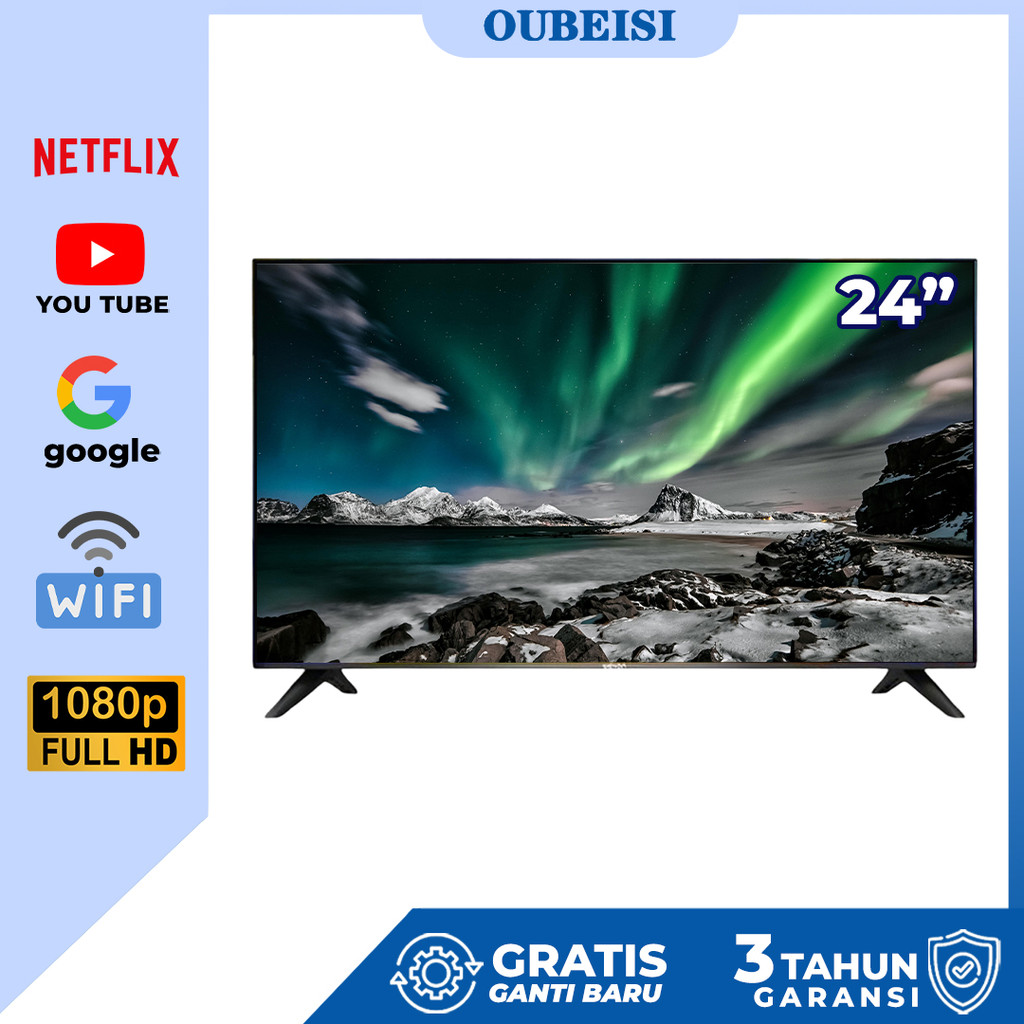 Jual OUBEISII TV 24/25 inch Smart TV LED Android 11.0 FHD Televisi bisa ...