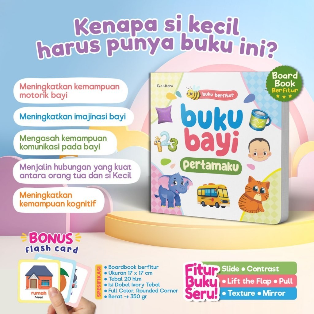 Jual buku bayi 100 kata pertamaku pintar boardbook baby book edukasi ...