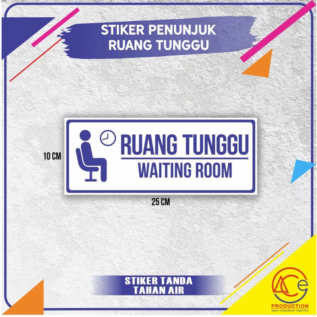 Jual STIKER RUANG TUNGGU STICKER SIGN WAITING ROOM | Shopee Indonesia