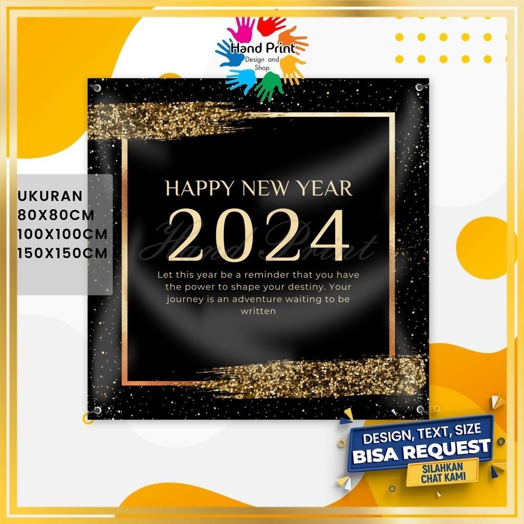 Jual SPANDUK / BANNER Selamat Tahun Baru Happy New Year F 150x150CM ...