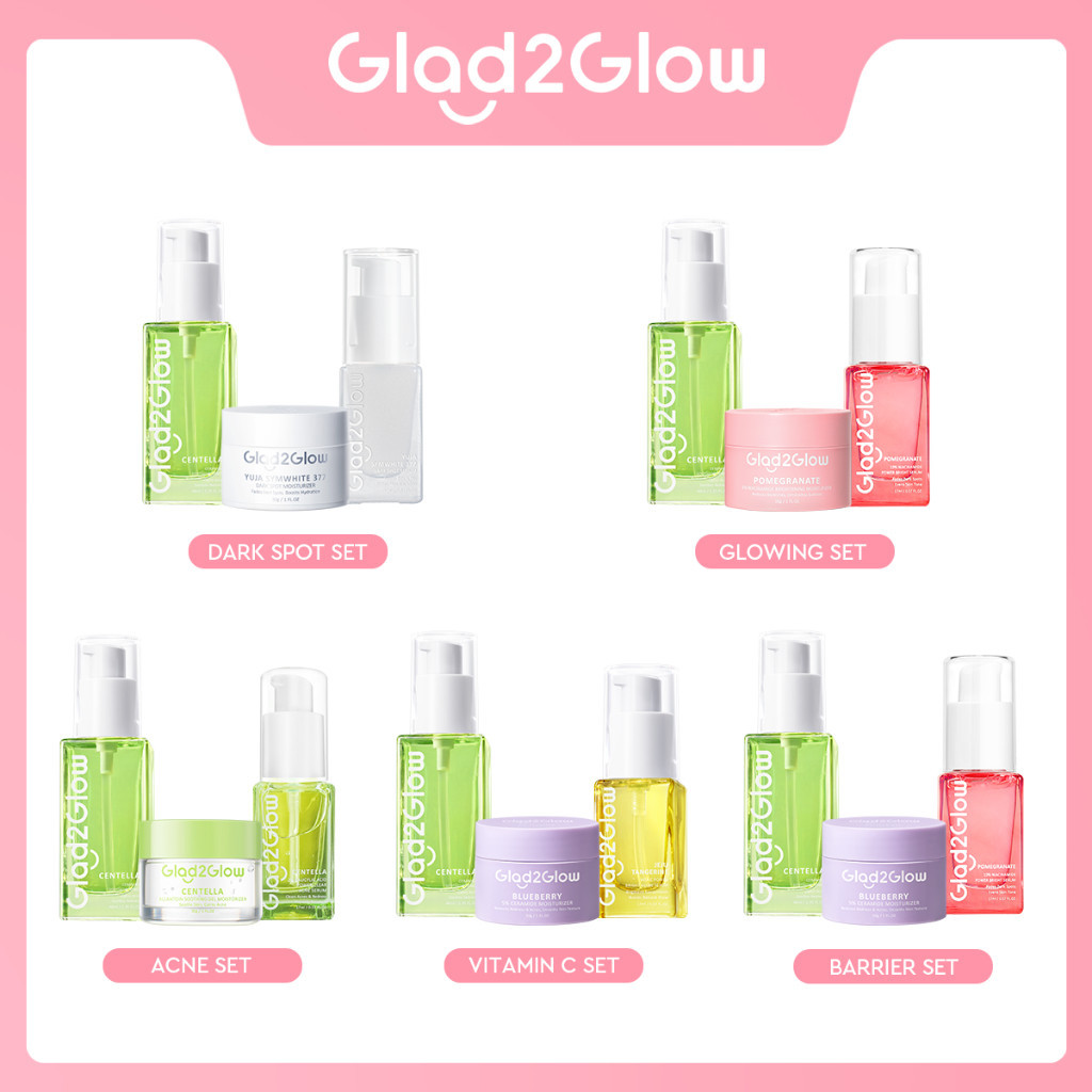 Jual Glad2Glow Paket Bundle 3in1 | Paket Skincare g2g | Paket G2G 3in1 ...