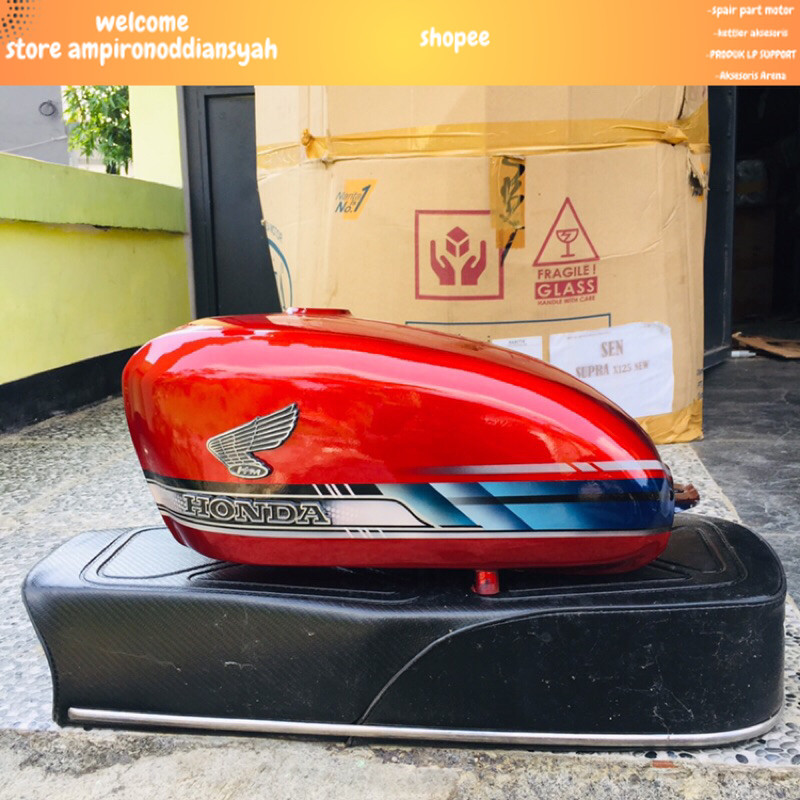 Jual tangki honda cb set jog tangki press honda cb merah tangki mblues ...