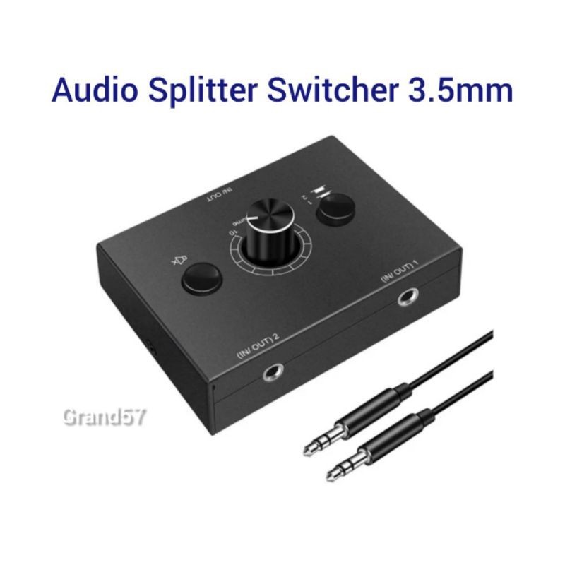Jual Audio Switcher Box Splitter 3 5mm 2 Input 1 Output 1 Input 2
