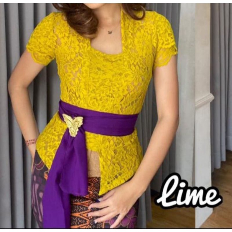 Jual Kebaya Bali Brokat Sofia Strecth Lengan Pendek Model Lilit Terbaru ...