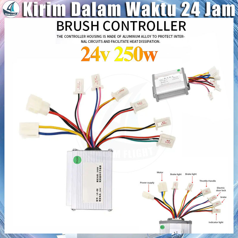Jual Controller 24v 250w Brushed LK-08 Kontroler Skuter Elektrik Controler Universal 24 Volt 250 ...
