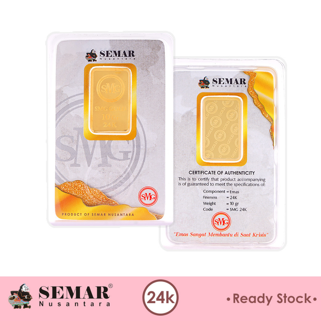 Jual Logam Mulia SMG Gold Press 10gram Emas Batangan Semar Nusantara ...