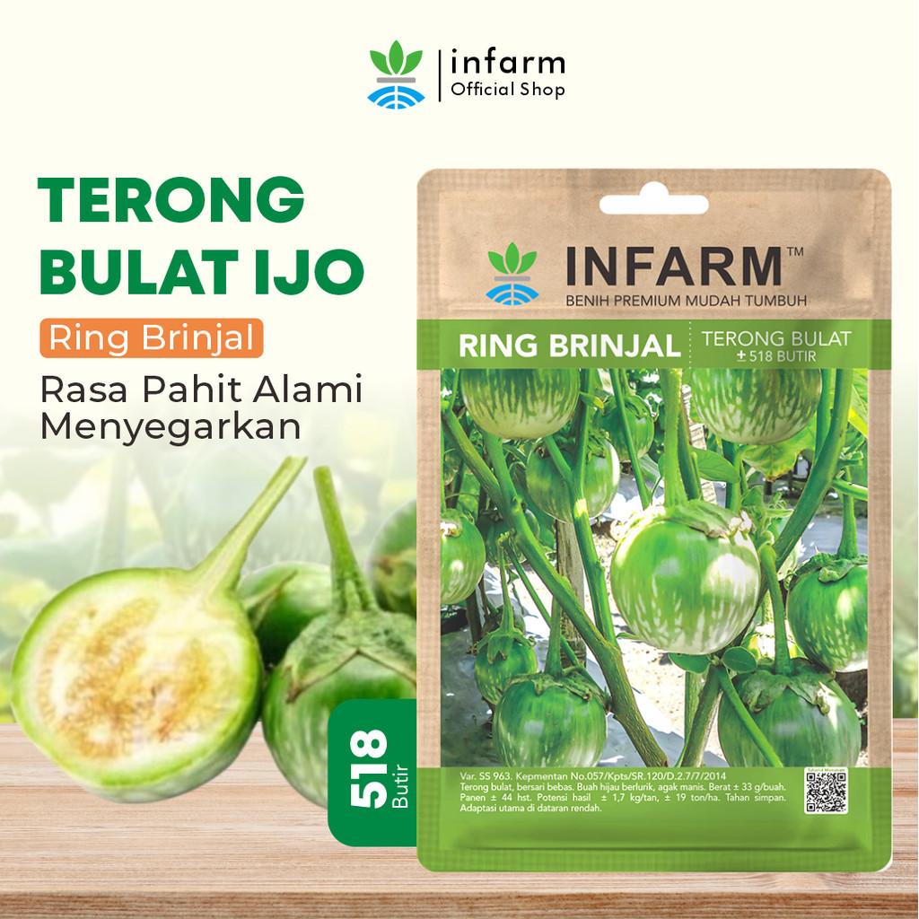 Jual INFARM - Benih Bibit Biji Super Terong Bulat Hijau / Terong Lalap | Shopee Indonesia