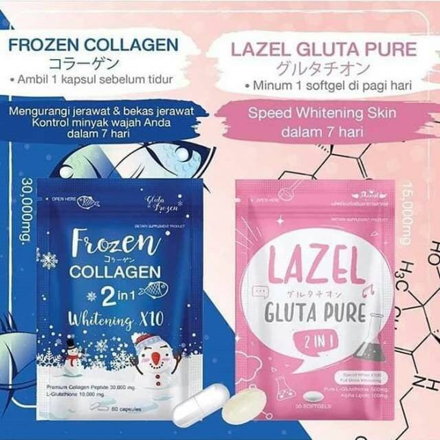 Jual Set Frozen Collagen n Lazel Gluta Pure SIAP KIRIM | Shopee Indonesia