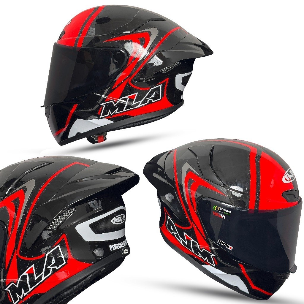 Jual Helm MLA TTC Crypton Motif Perfomance Red Kaca Visor standar SNI ...