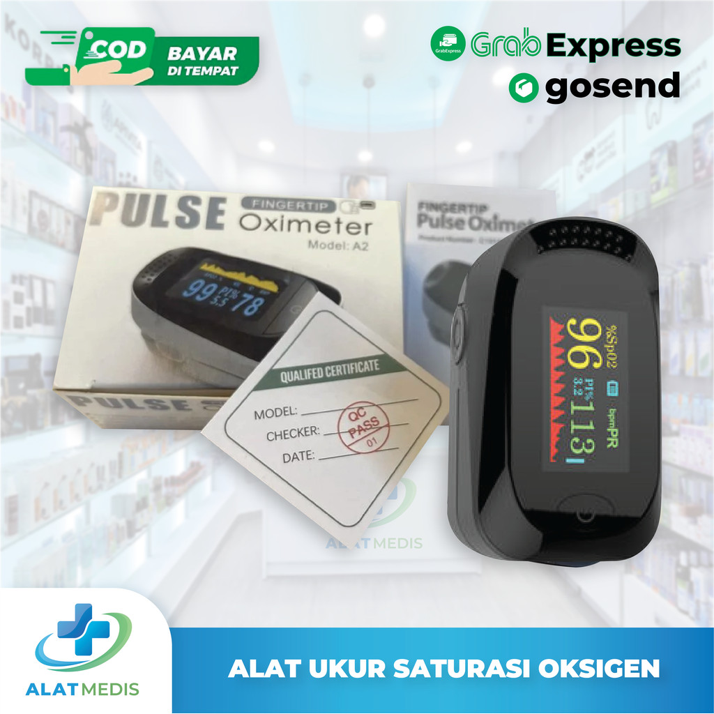 Jual Oximeter A2/Alat Ukur oksigen/Fingertip Pulse Oximetri A2 | Shopee ...