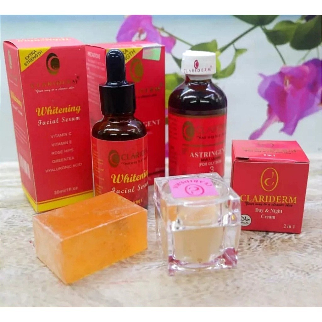 Jual Paket 4 in 1 Clariderm Plus Sabun Whitening ( Serum - Toner ...