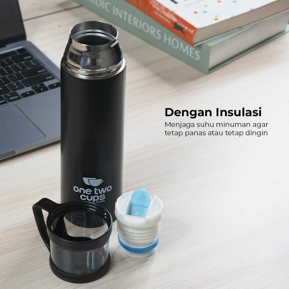 Jual One Two Cups Botol Minum Termos Air Panas Dingin with Cup Head ...