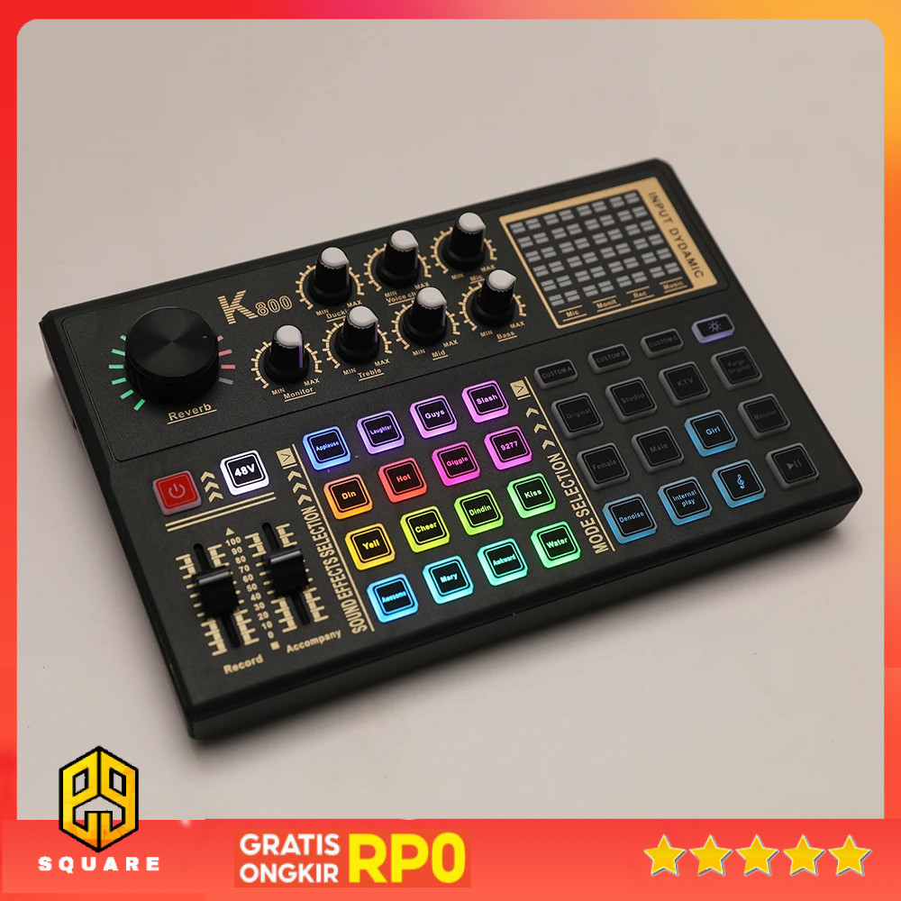 Jual LEEDOAR Mixer Audio External Sound Card Live 16 Effect - K800 ...