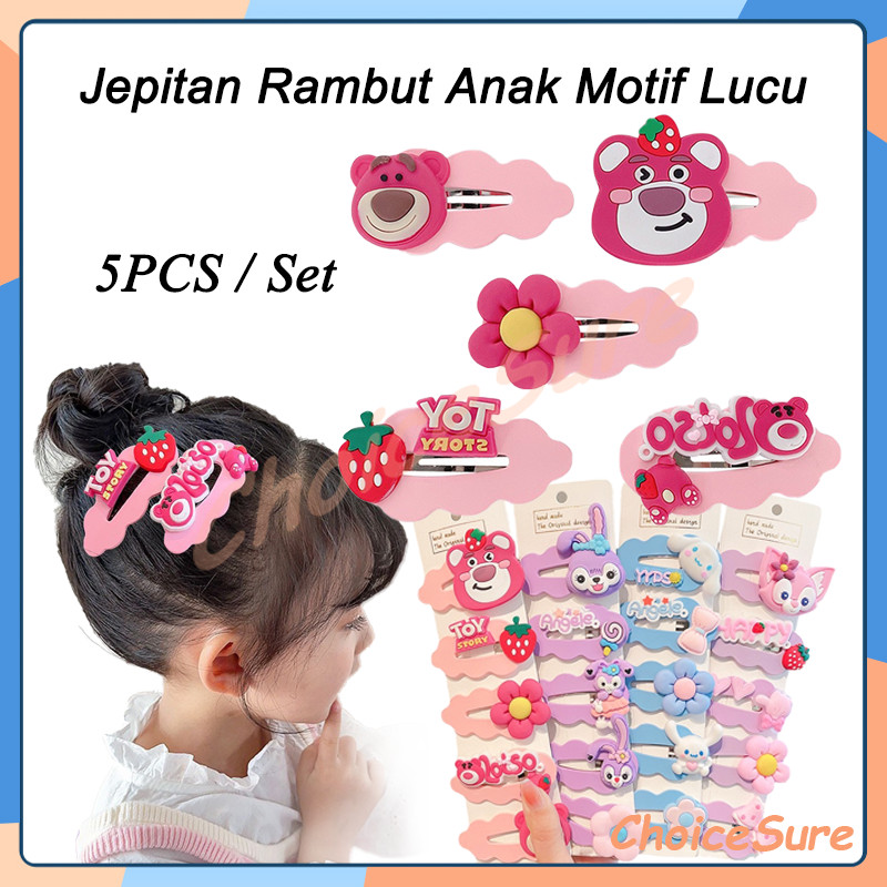 Jual 5PCS / Set Jepit Rambut Anak Karakter Kartun / Aksesoris Fashion ...