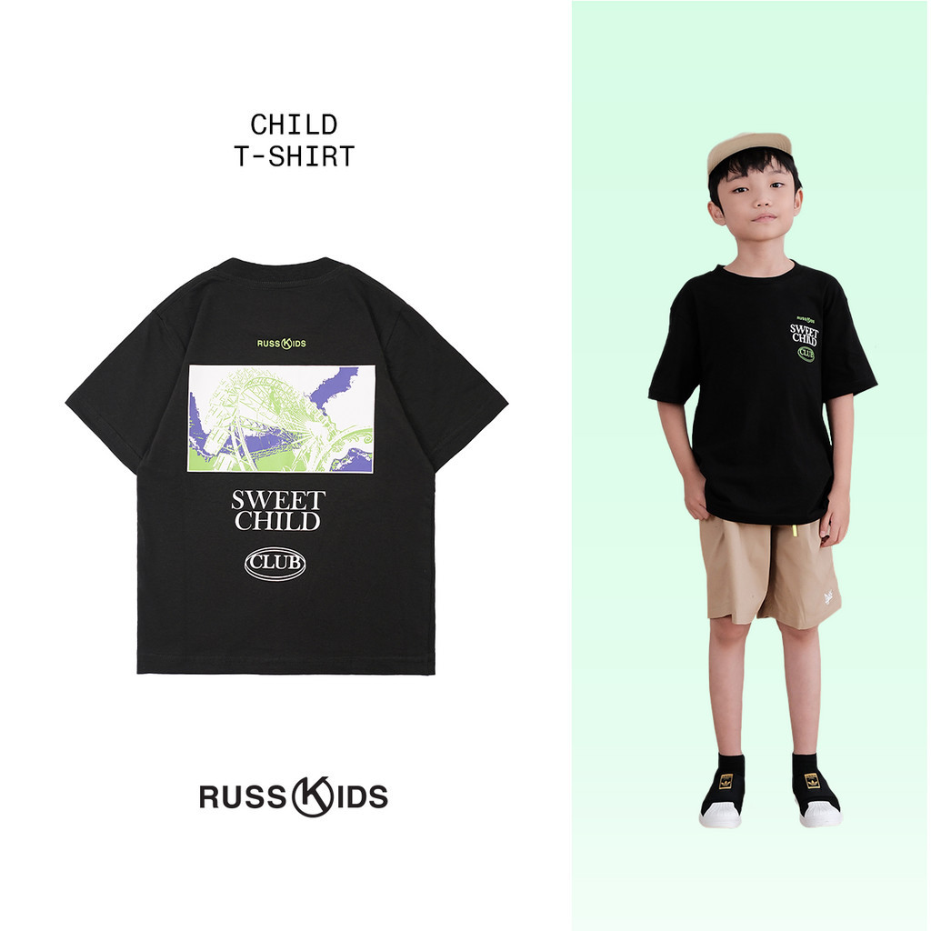 Jual Russ Kids Tshirt Kaos Tangan Pendek Anak Child Black | Shopee ...