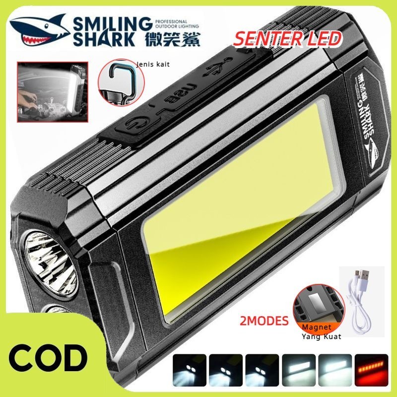 Jual 【COD】Senter Led Super Terang/Senter Smilingshark Emergency/Super ...