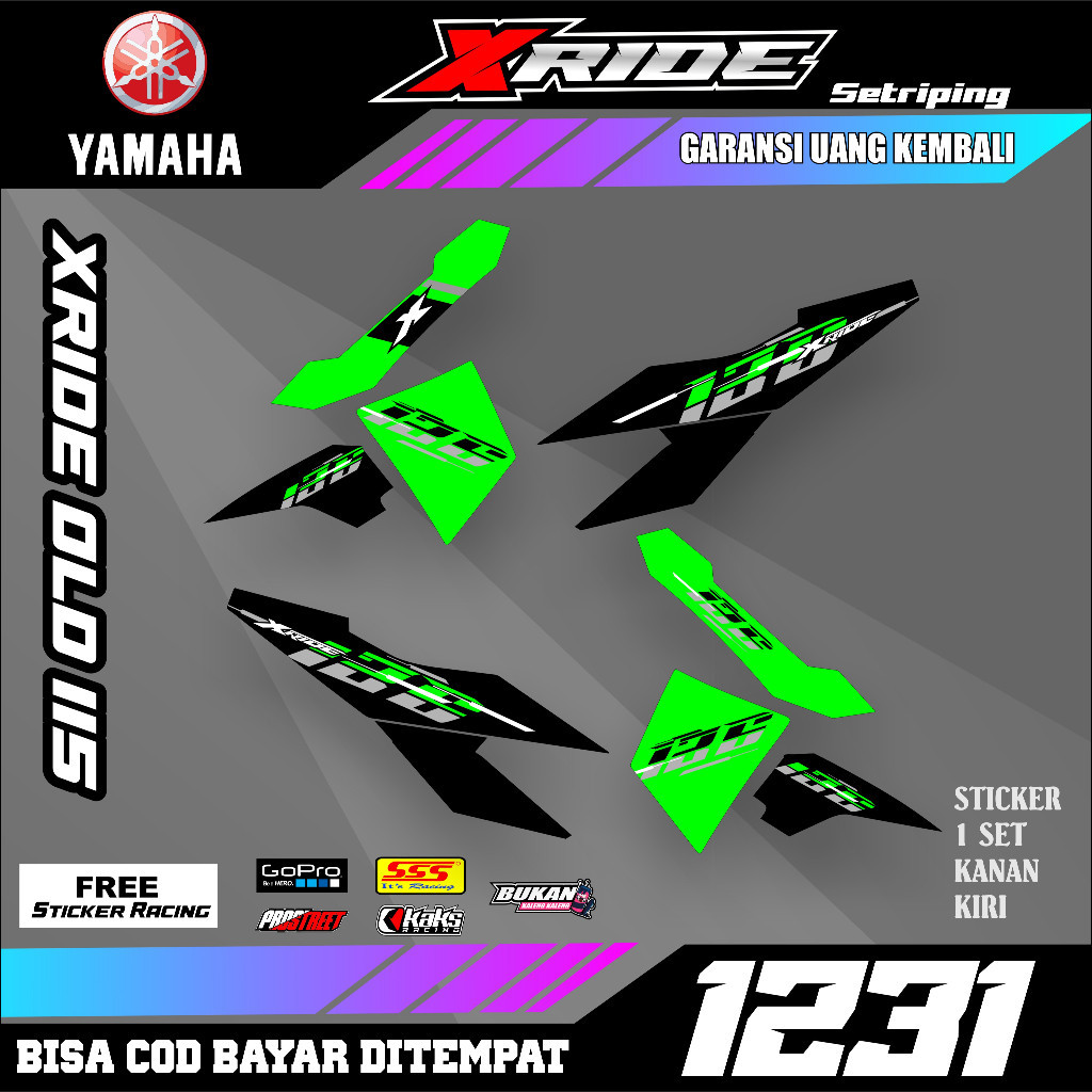 Jual MASS Striping stiker lis decal yamaha XRIDE 115 X RIDE X-RIDE OLD ...