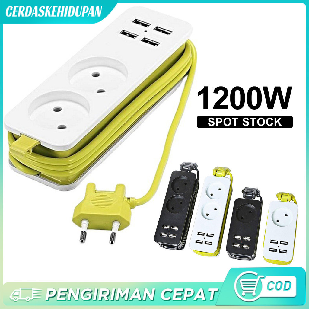 Jual Colokan Listrik 2 slot Stop Kontak Traveling Stop Kontak USB 4 Port Stop Kontak USB Charger ...