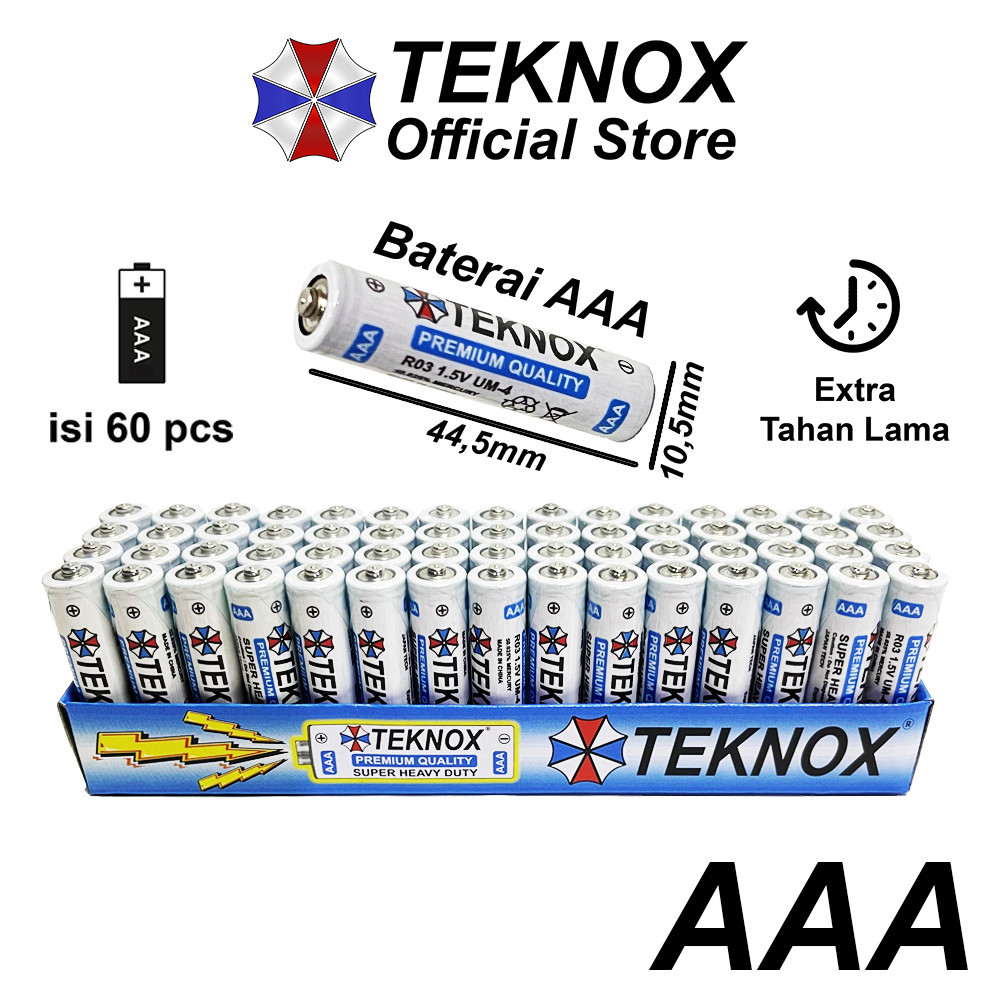 Jual (60pcs) TEKNOX Baterai AAA / A3 - TEKNOX PREMIUM QUALITY + BATRE ...